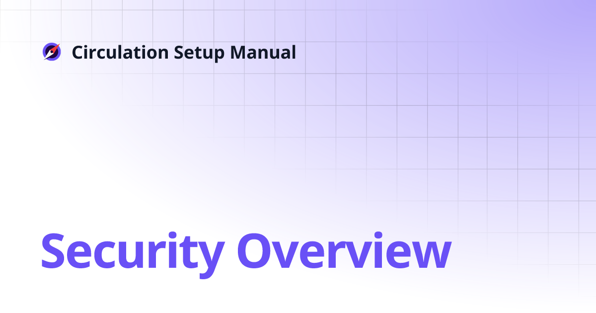 Security Overview | Circulation Setup Manual