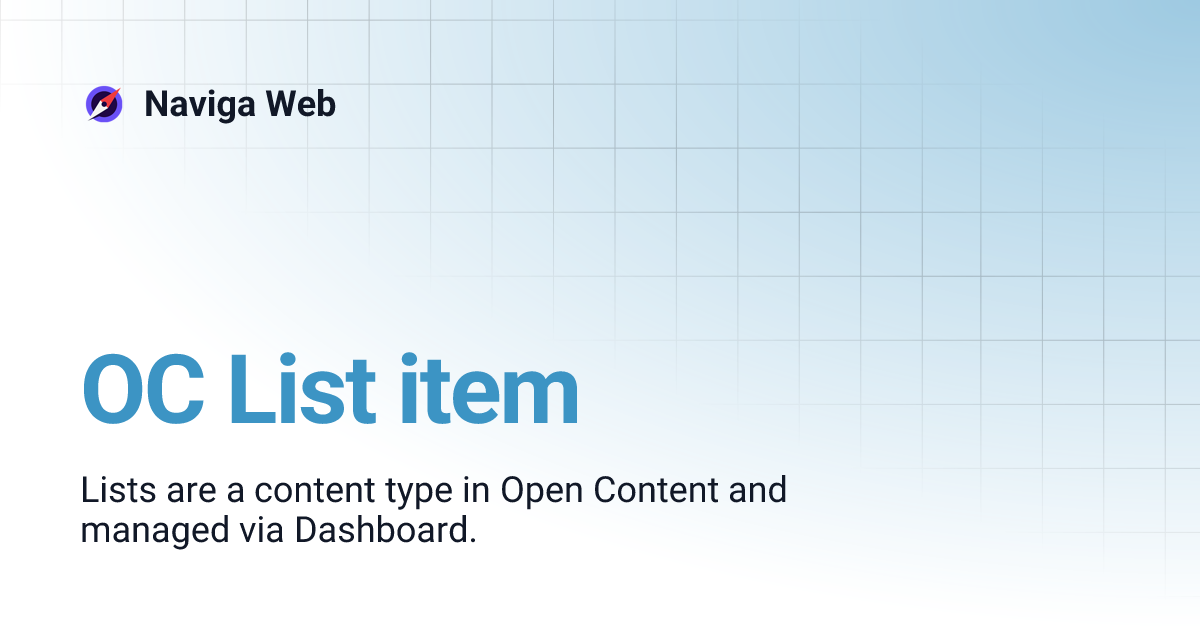 OC List item | Naviga Web