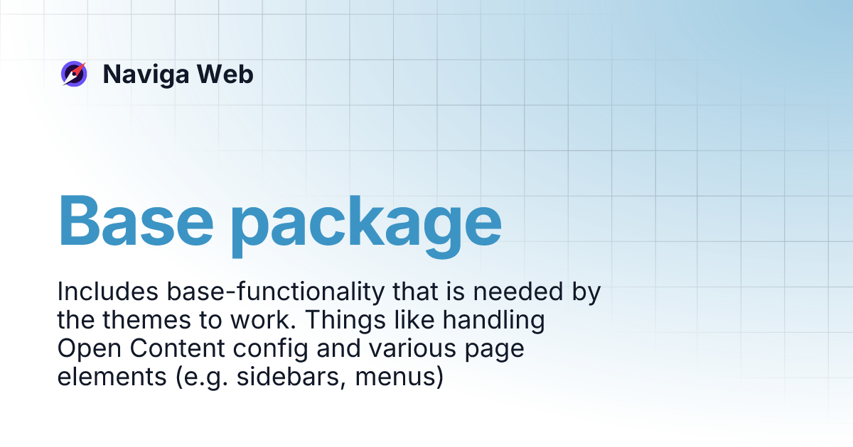 Base package | Naviga Web