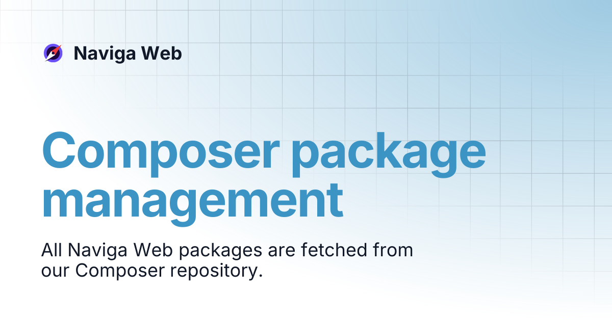 Composer package management | Naviga Web