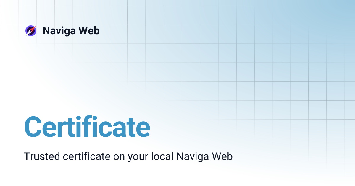 Certificate | Naviga Web