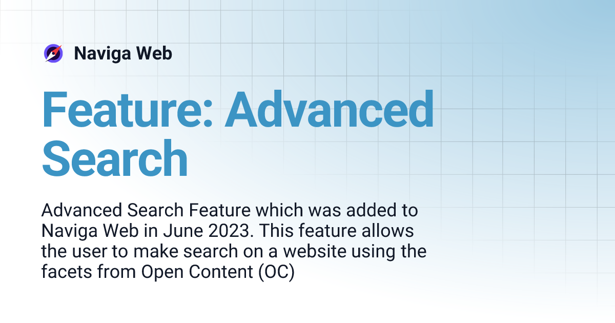 Feature: Advanced Search | Naviga Web
