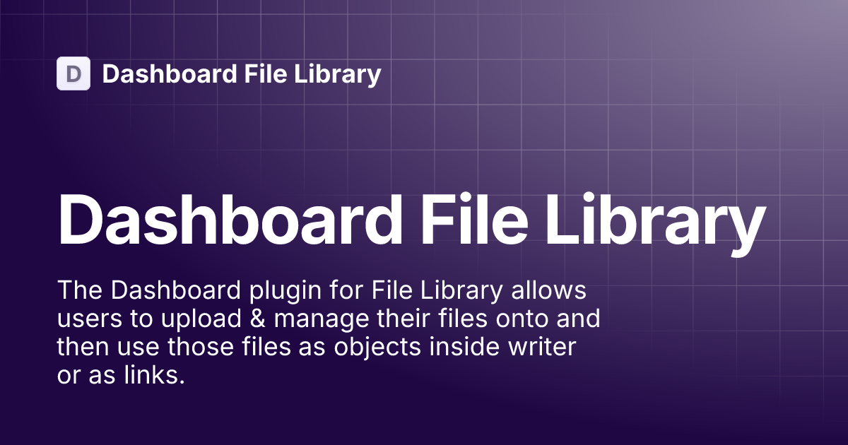 Dashboard File Library | Dashboard File Library