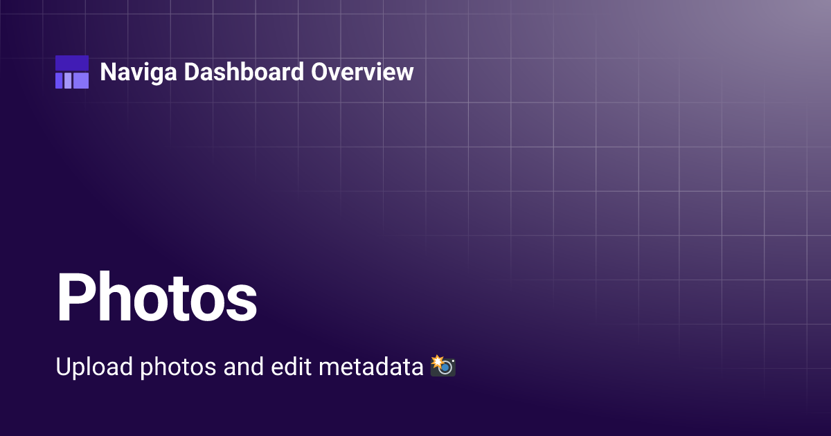 Photos | Naviga Dashboard Overview
