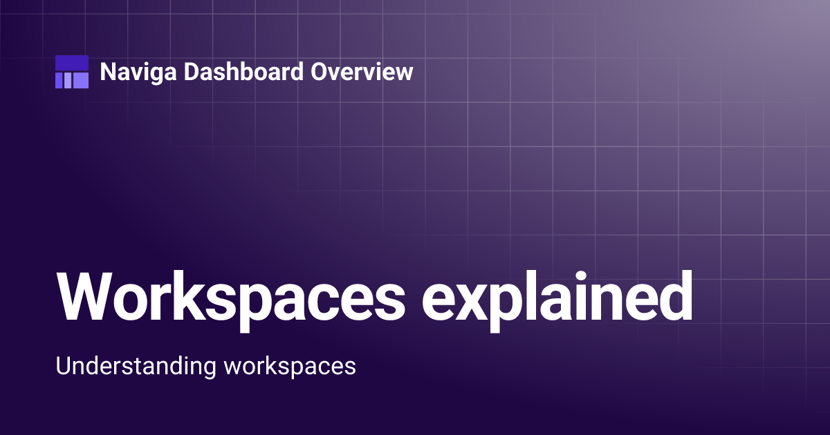 Workspaces explained | Naviga Dashboard Overview