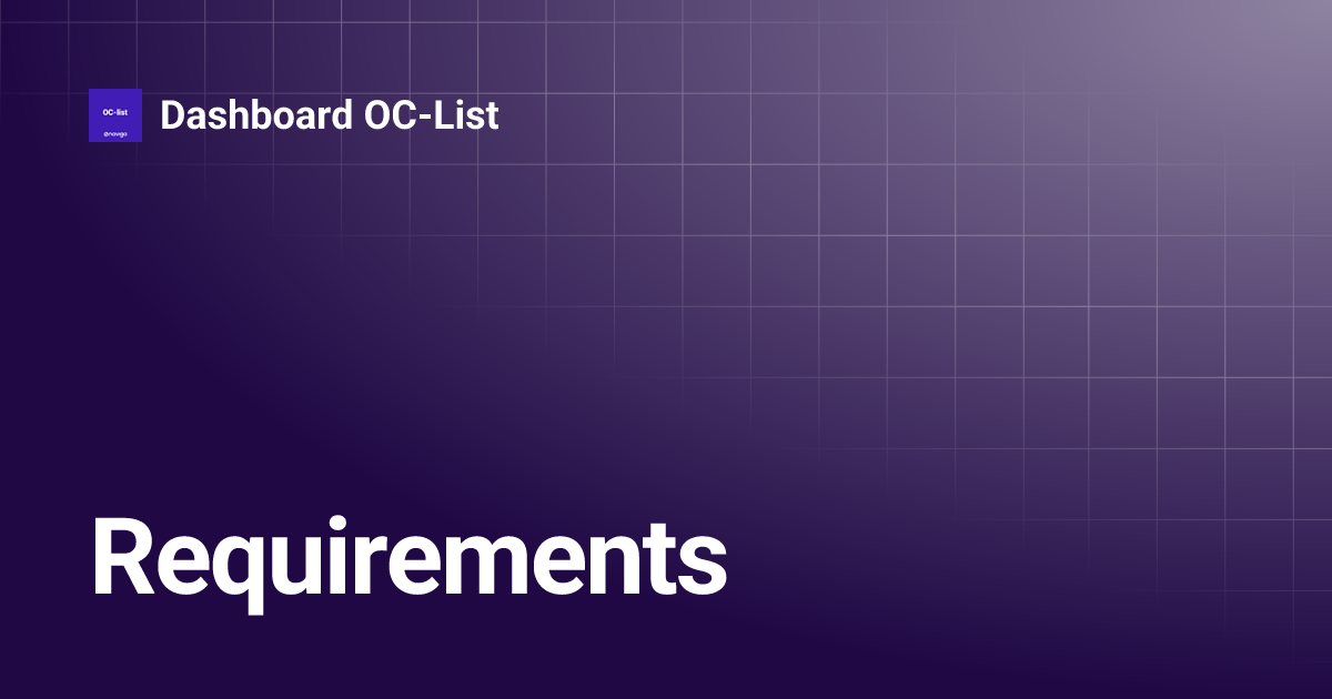 Requirements | Dashboard OC-List