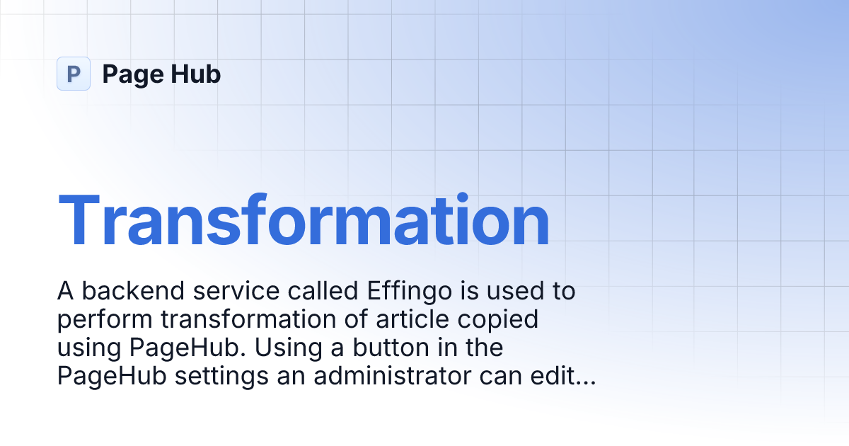 Transformation | Page Hub